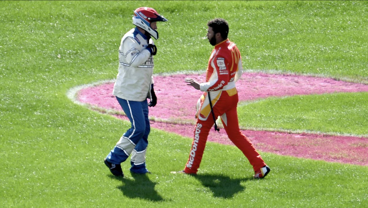 WATCH: Bubba Wallace Puts His Hands On NASCAR Official Following ...