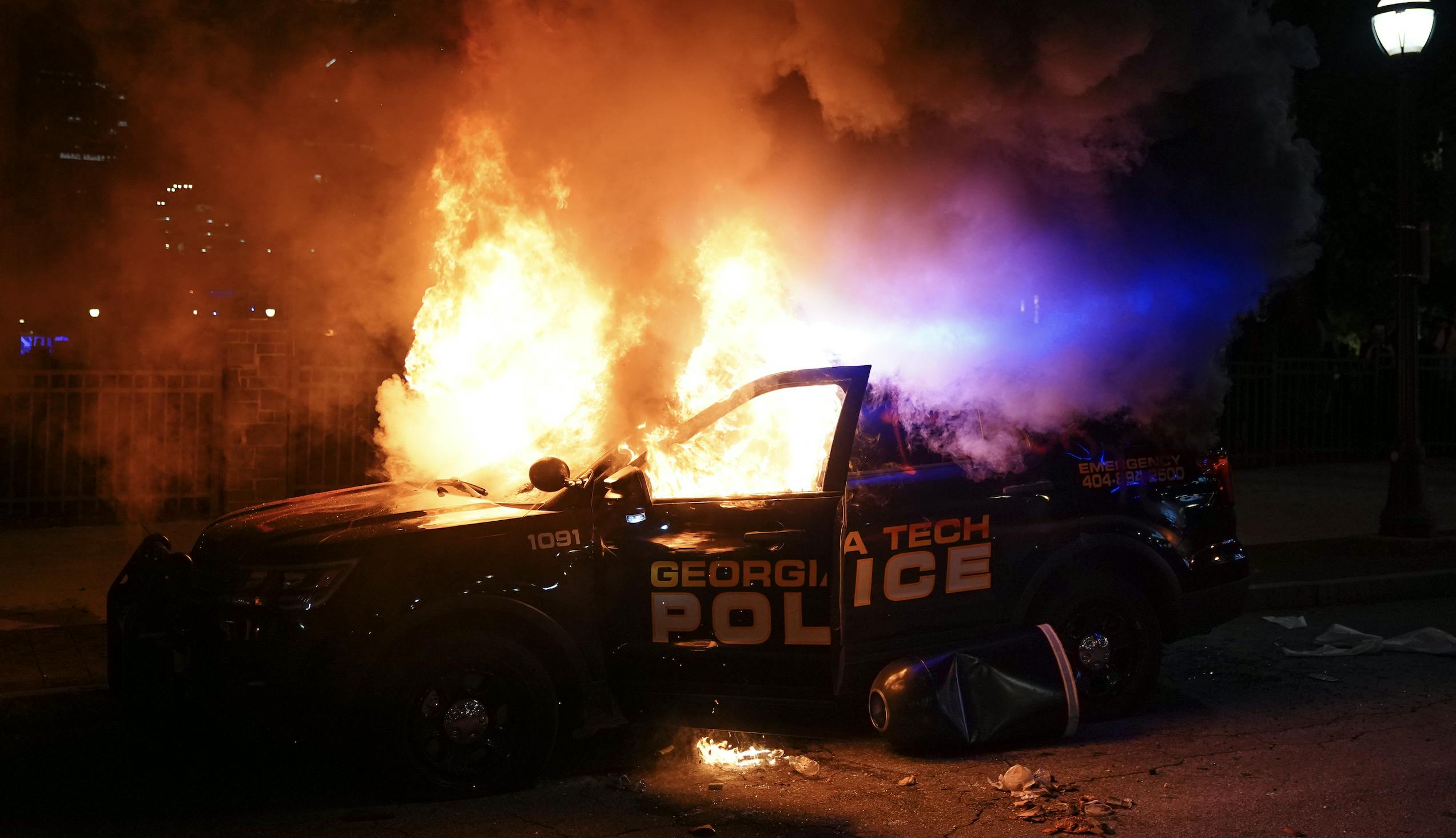 Alleged Far-Left Rioters Attack Police, Smash Office Buildings In Atlanta