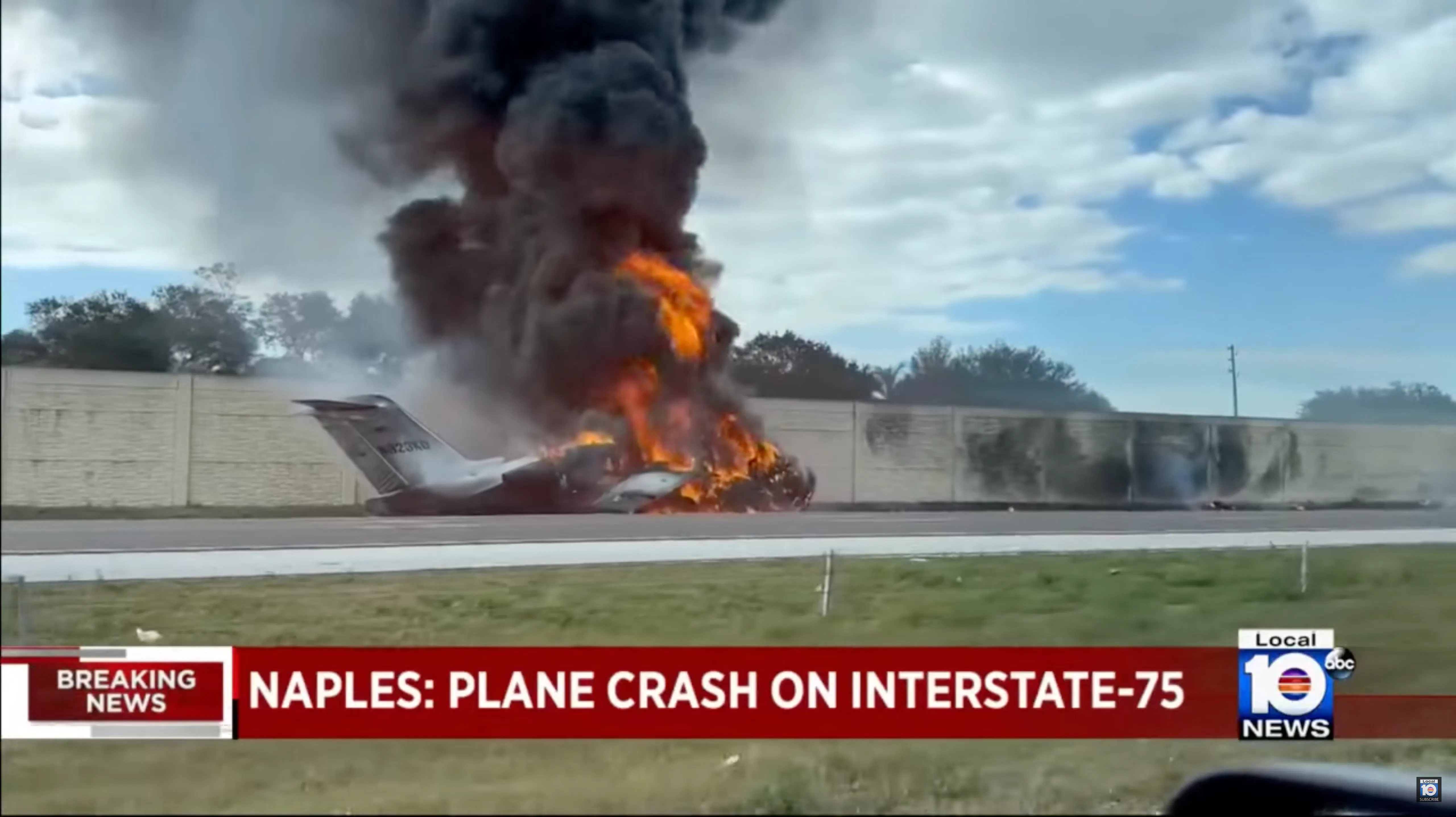 WATCH: Video Captures Moment Private Plane Crashes On Florida Interstate