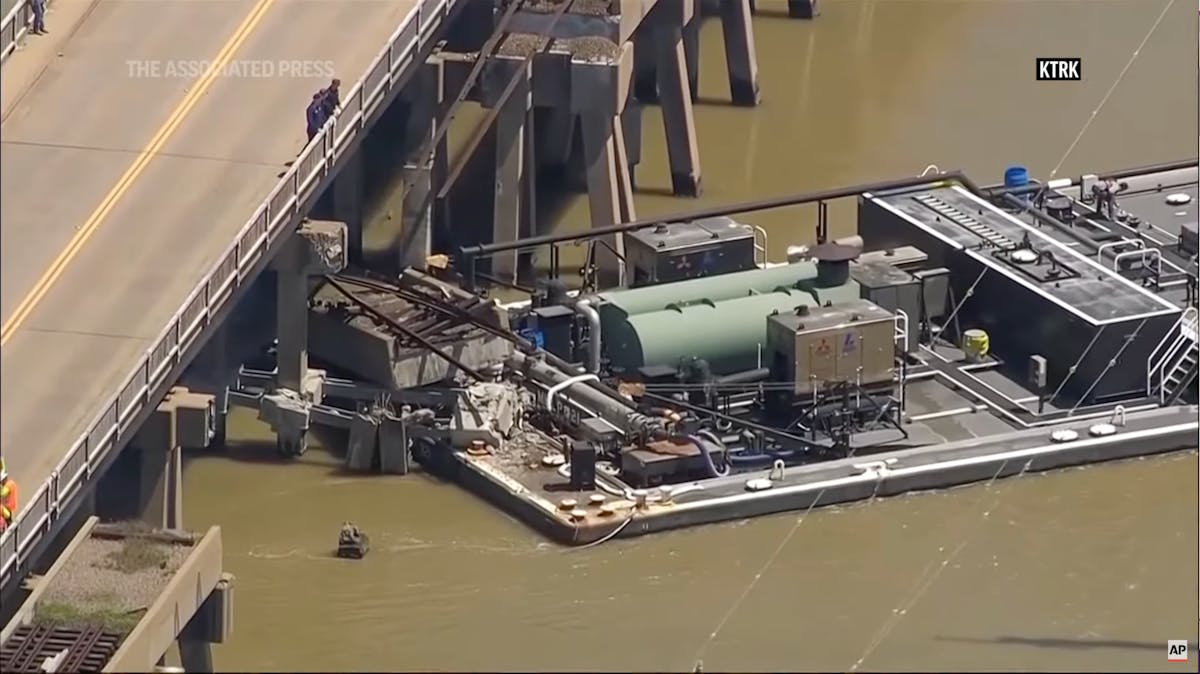 Barge Runs Into And Damages Bridge In South Texas